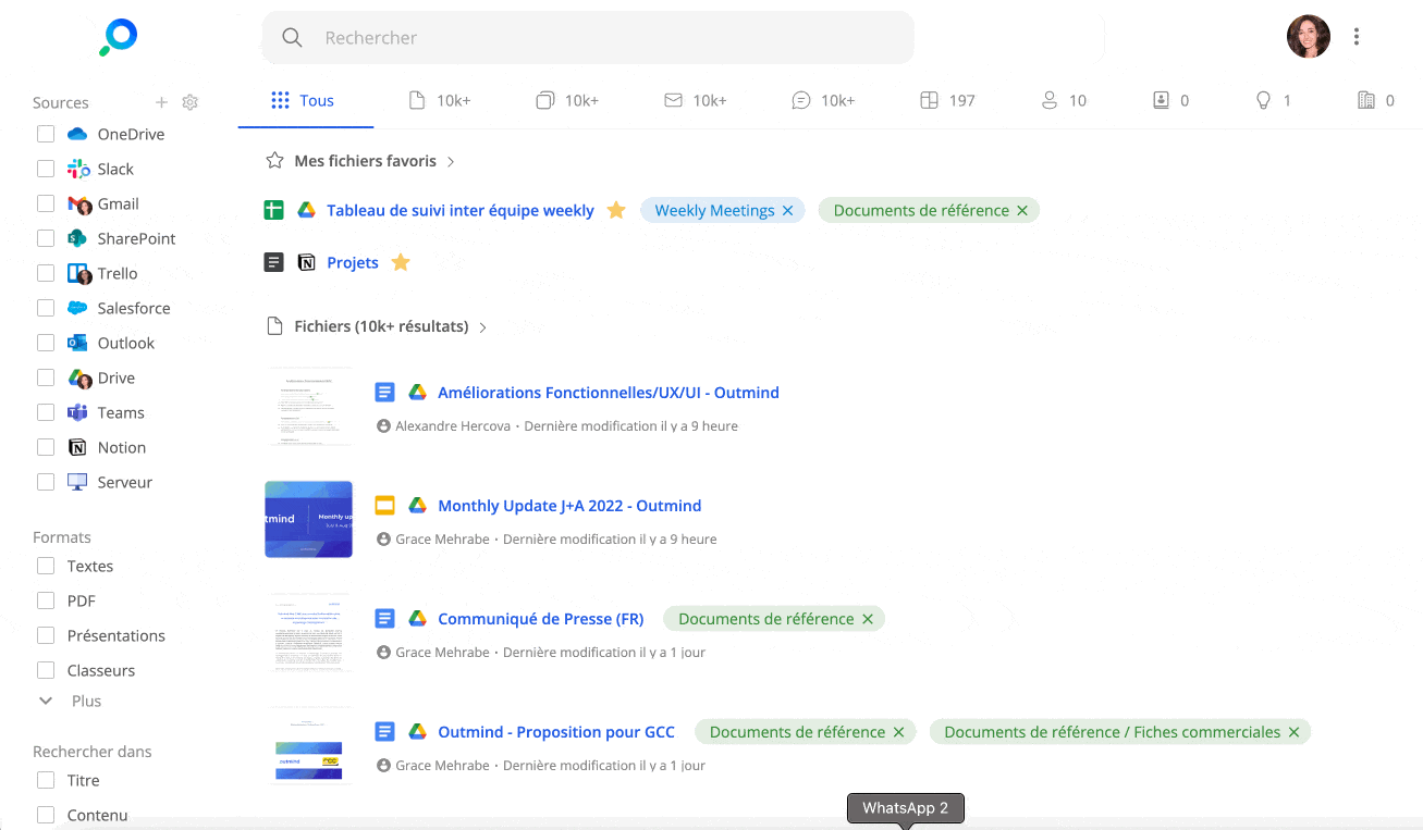 Outmind - Search and find anything, in all your tools